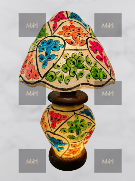 Side Table Camel Skin Lamp | Multan Handicrafts