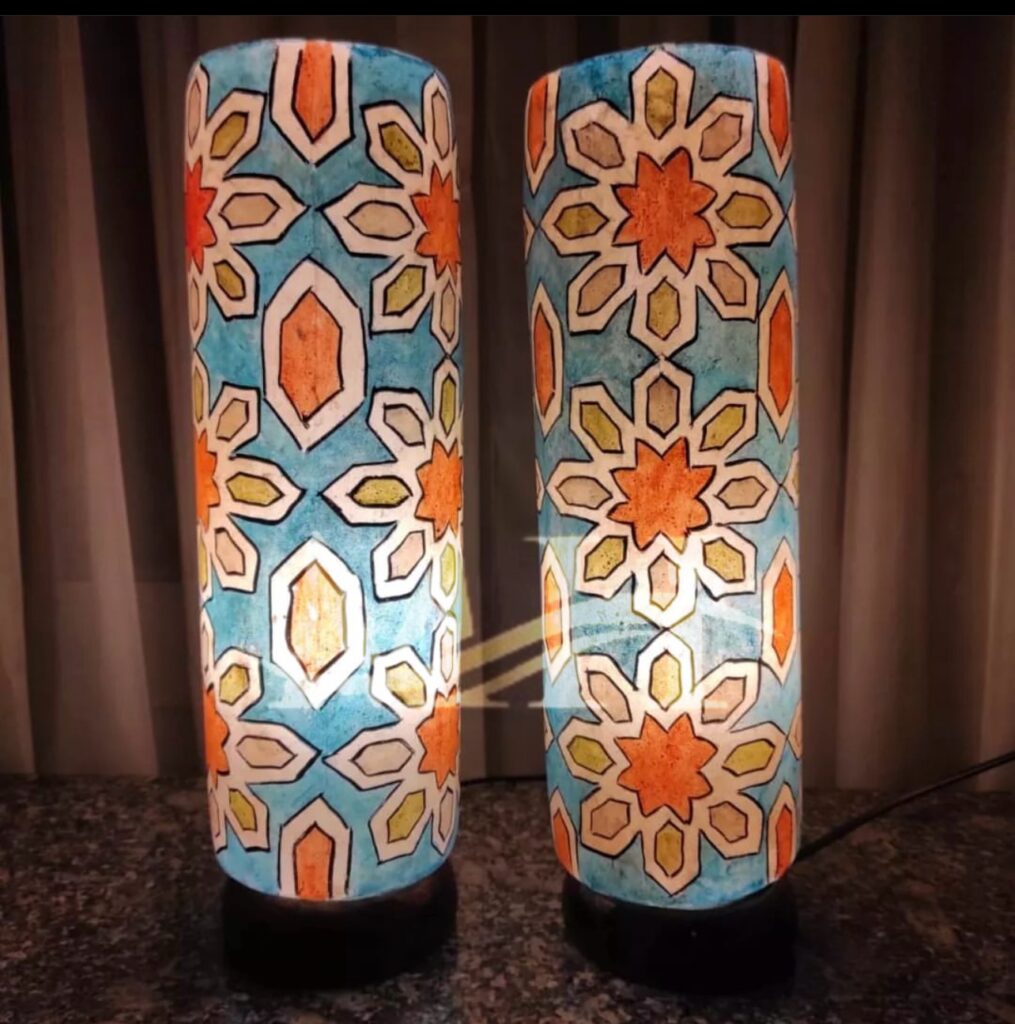 Glass Shaped Camel Skin Lamp | Multan Handicrafts